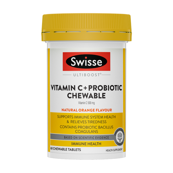 Swisse Ultiboost Vitamin C + Probiotic Chewable (60 Chewable Tablets) – Swisse Singapore