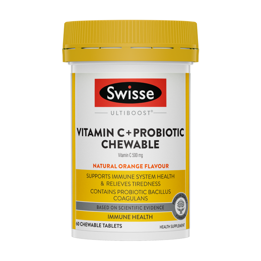 Swisse Ultiboost Vitamin C + Probiotic Chewable (60 Chewable Tablets ...